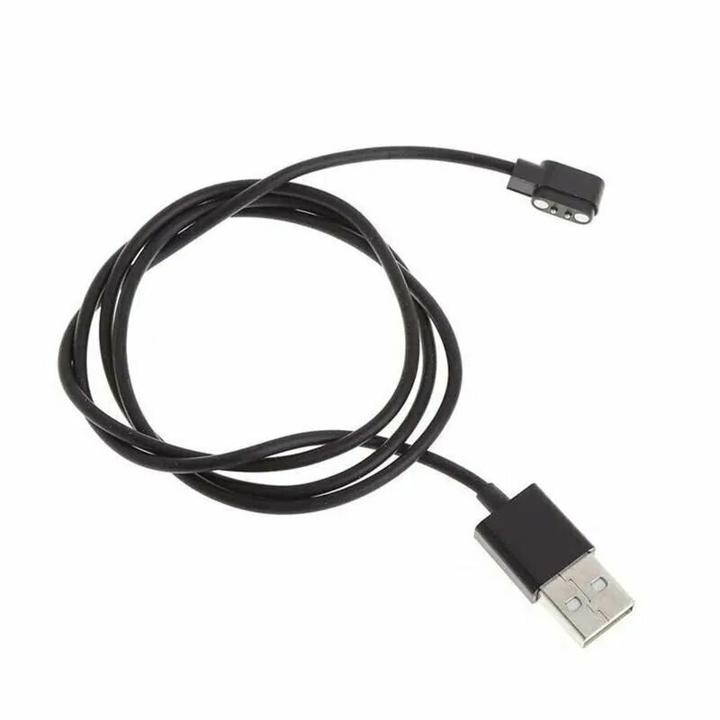 Магнитная зарядка кабель USB черная универсальная/ зарядное устройство умных часов 2pin расстояние между контактами 2.84мм /Шнур провод для Smart Watch