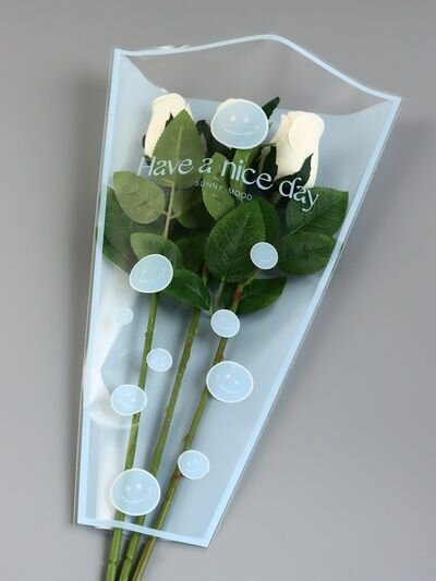 Пакет цветочный Конус, голубой, 28 на 44 см - набор из 5 штук