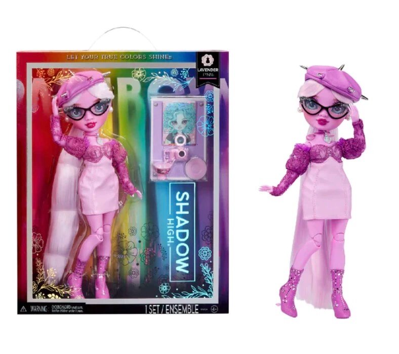 Кукла Rainbow High Shadow 12-го поколения, лимитированная версия с черно-белыми тенями и возможностью смены одежды