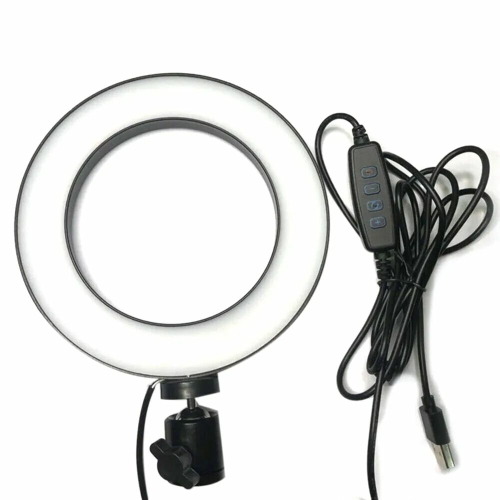 Кольцевая LED-подсветка для телефона 16 см, лампа для стриминга и макияжа
