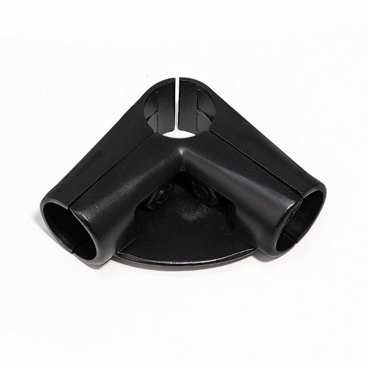 Соединитель 3-х труб угловой с держателем полки Palladium JF-71 BL черный