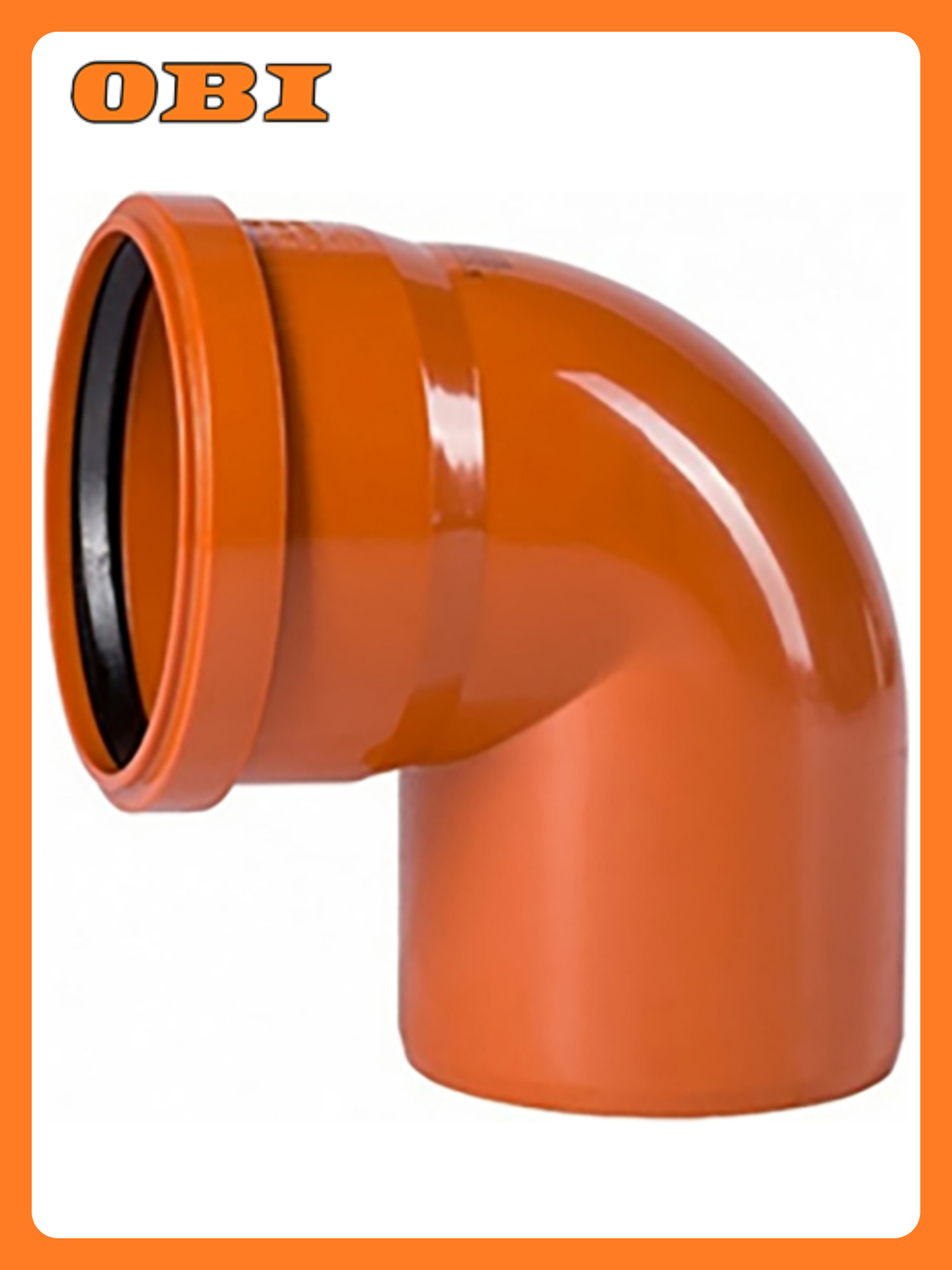 Отвод хемкор НПВХ d110мм, для наружной канализации, раструбный, угол 87°, оранжевый