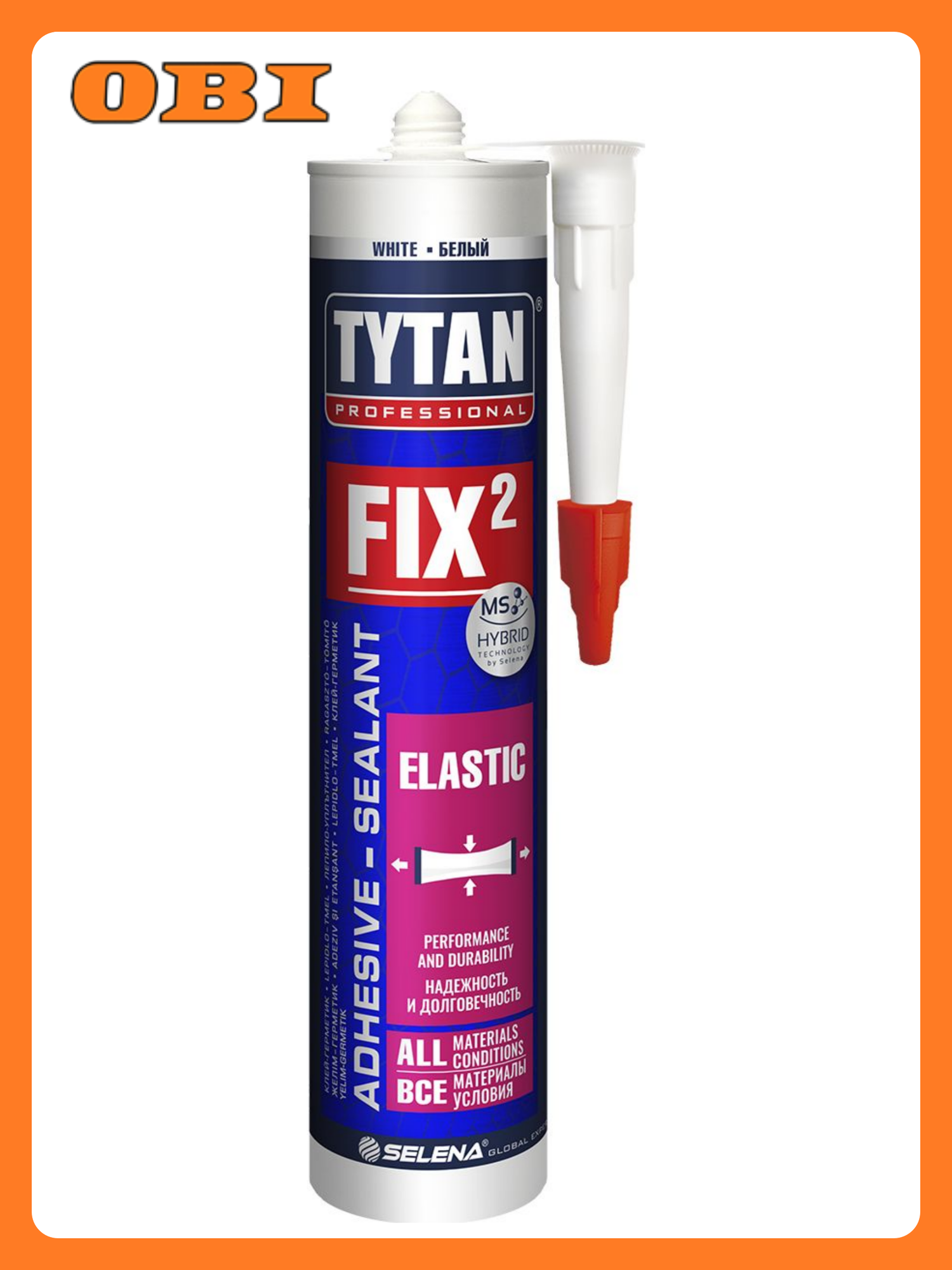 Монтажный клей Tytan Professional FIX², 290 мл, мгновенное схватывание, 3 ч до полной прочности