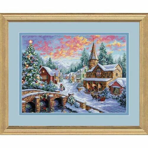 Крестиком DIMENSIONS 08783 ( Holiday Village )40.6 x 30.4см / Импортированный оригинал