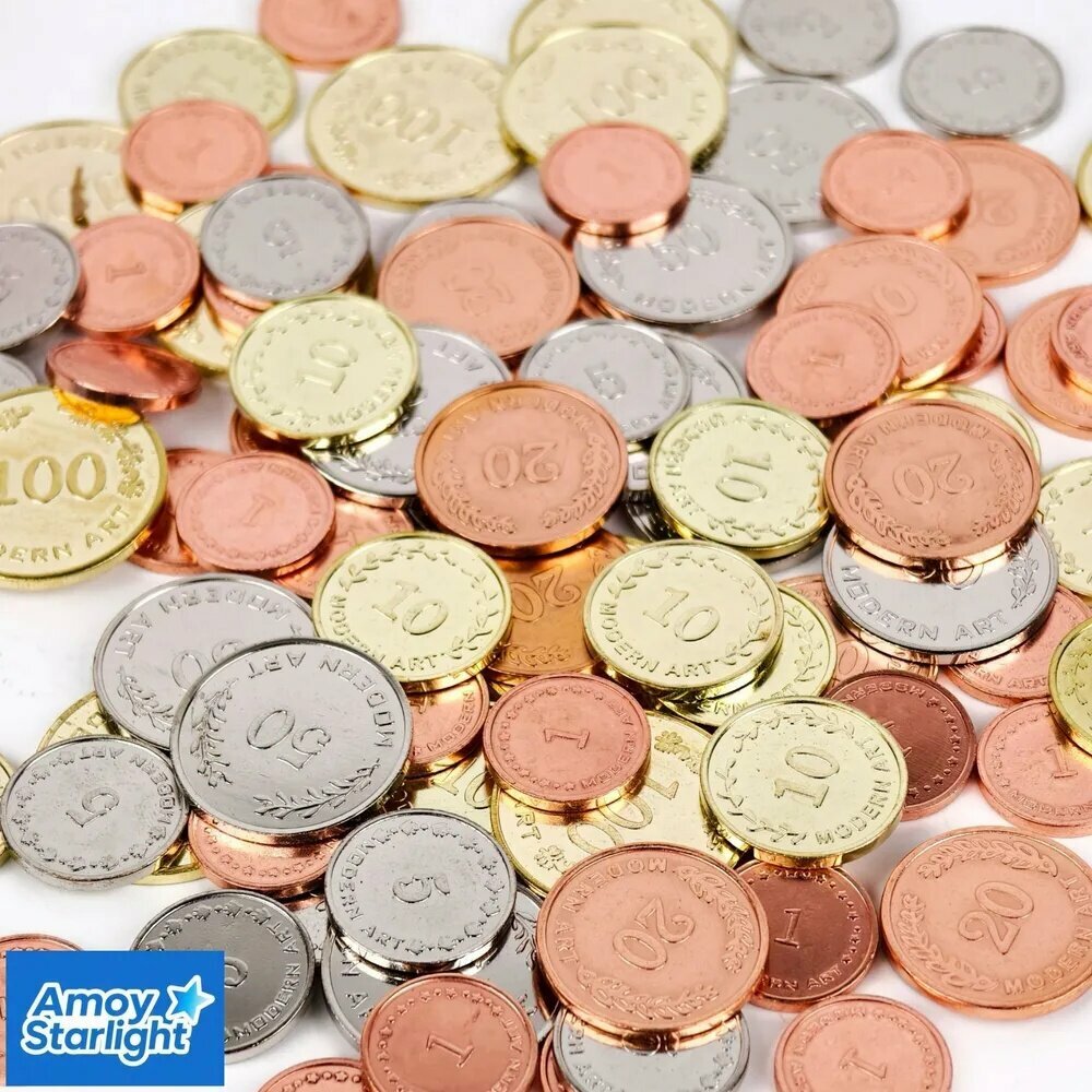 MODERN ART: металлические Жетоны 1-100 (94 ШТ!) - Универсальные Компоненты Настольных Игр. Люкс Качество!