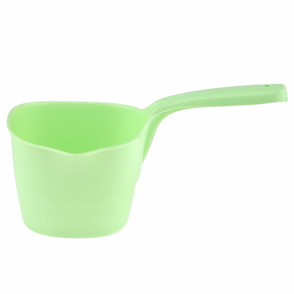 Ковш пластмассовый Домашняя Мода Волна , с носиком, объем 1.3 литра, зеленого цвета, пластмассовый