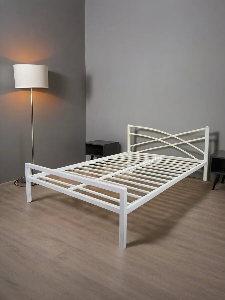 Кровать Loft Mebel "Глория", металлическая, кованое изголовье 100см, для двоих