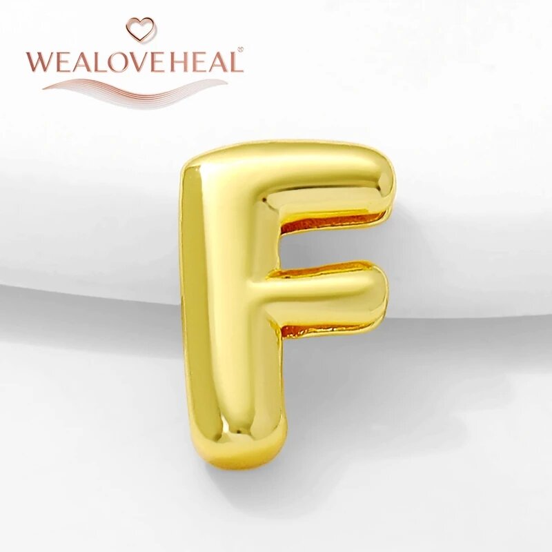 WEALOVEHEAL Позолоченные латунные буквы для браслетов F