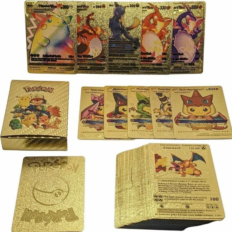 Pokemon 55pcs штук карточек покемонов из коллекции Пикачу