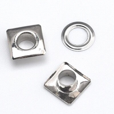 Металлические люверсы HONGLEEDA 200 шт, 6 мм, серебристые/черные Никель