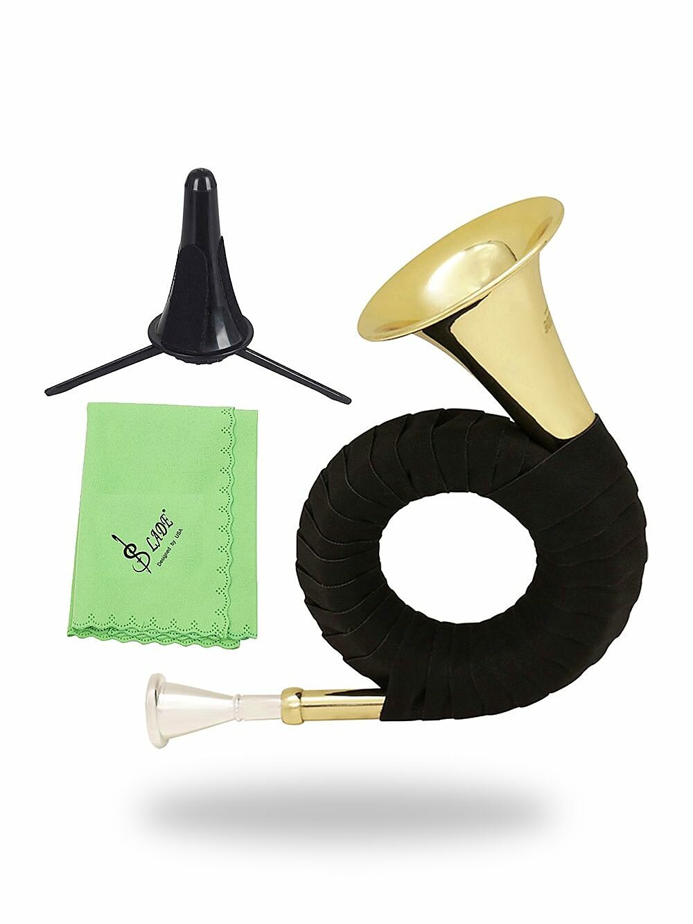 Ладе Охотничий рог Bb латунный с сумкой, подставкой и салфеткой