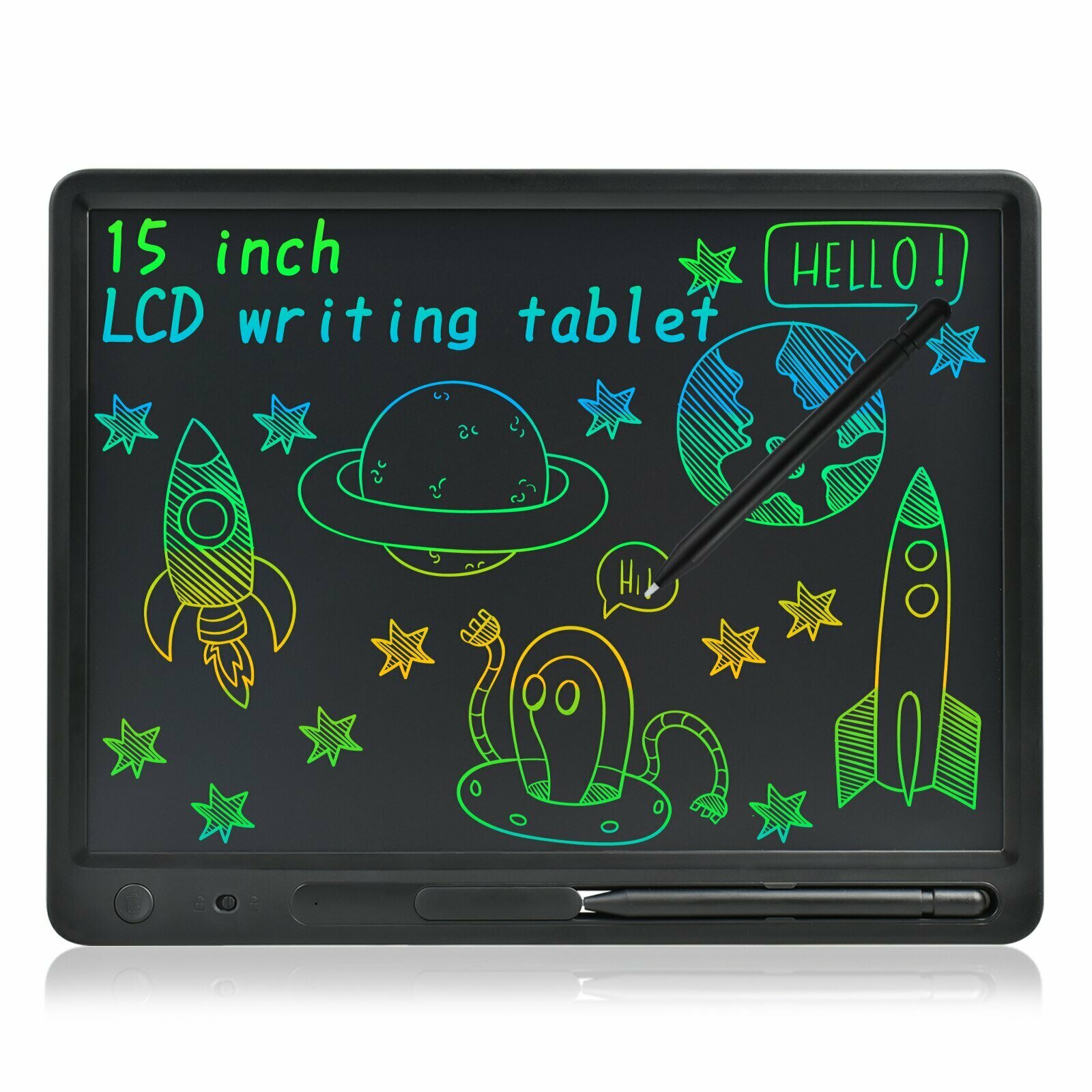 15 дюймов Широкий размер ЖК Писание Планшет Электронная Графика Подушка Офис Записка Доска Взрослый Бизнес Ноутбук Детский Рисунок Игрушки Умные Аксессуары (Черный)