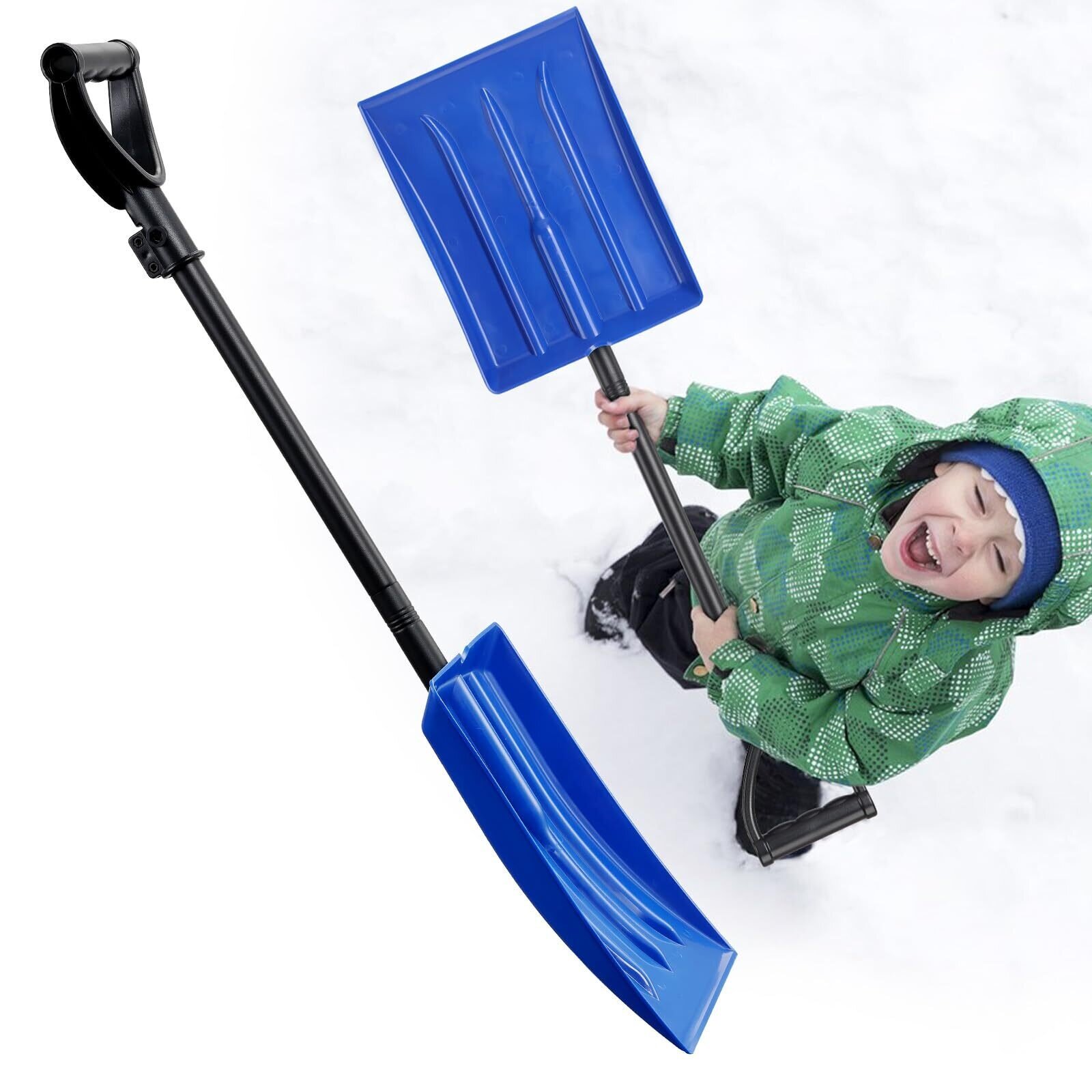 Детская лопата для снега, подходит для детей от 3 лет (синяя)