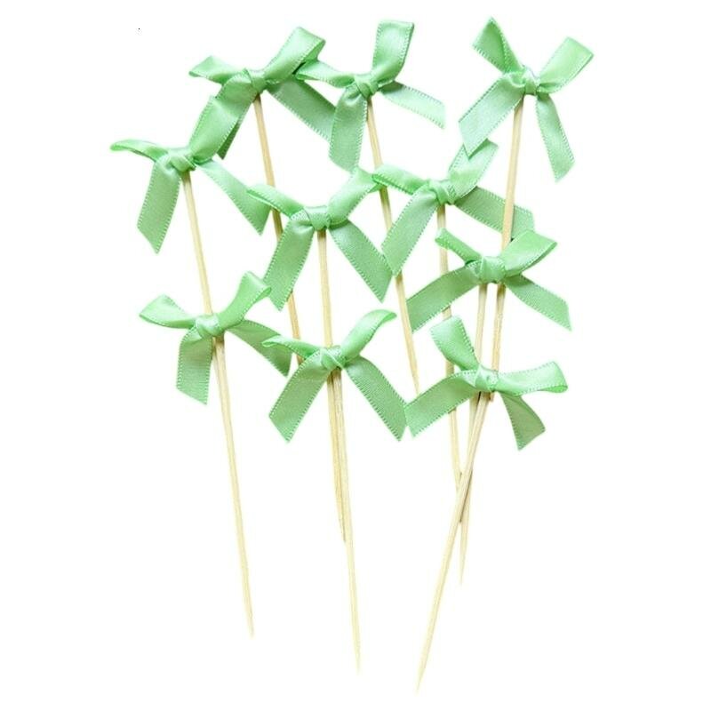 Набор из 10 бантов для тортов, тематика романтика, Плод зеленый