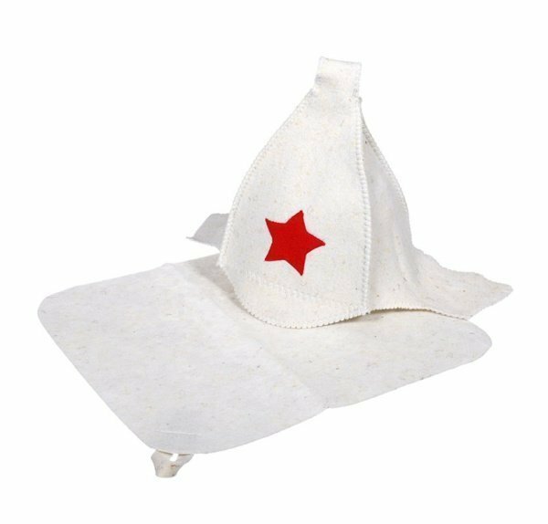 Набор 2пр Шапка Буденовка бел, коврик (5)