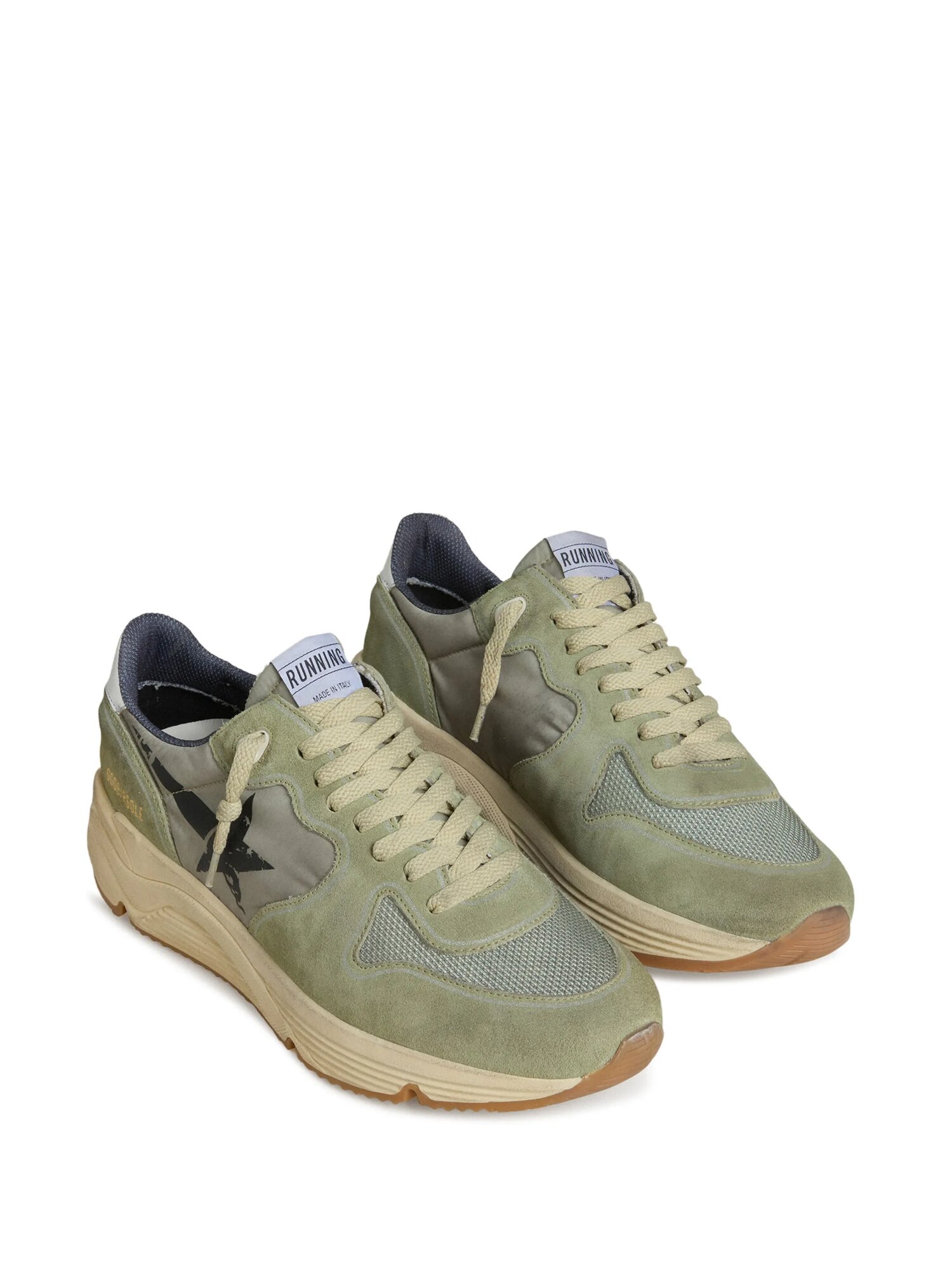 Кроссовки Golden Goose Printed-star suede sneakers, размер 42, green — фото 1