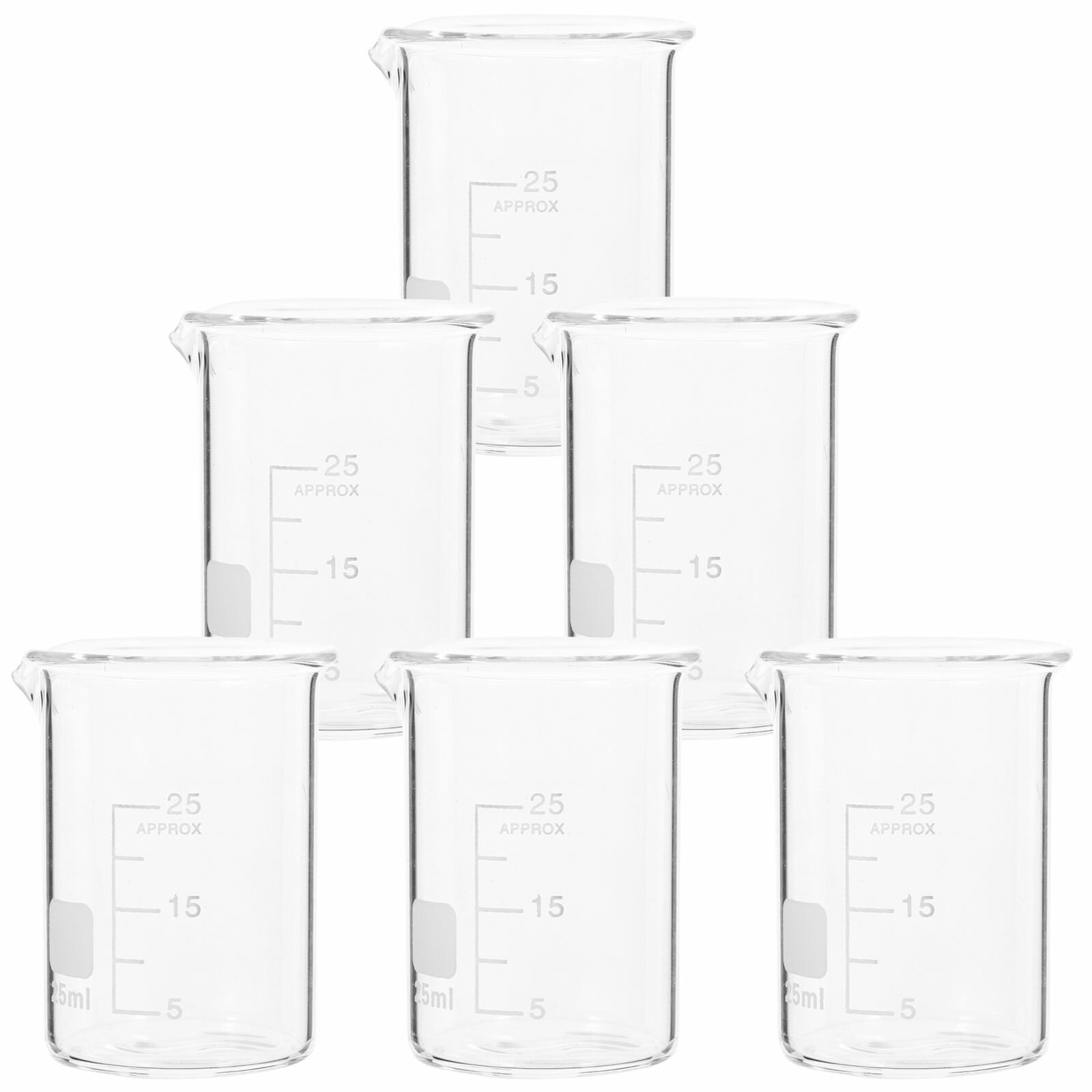 6 Штук Химических Стеклянных Мерных Колб, Для Безопасного Измерения