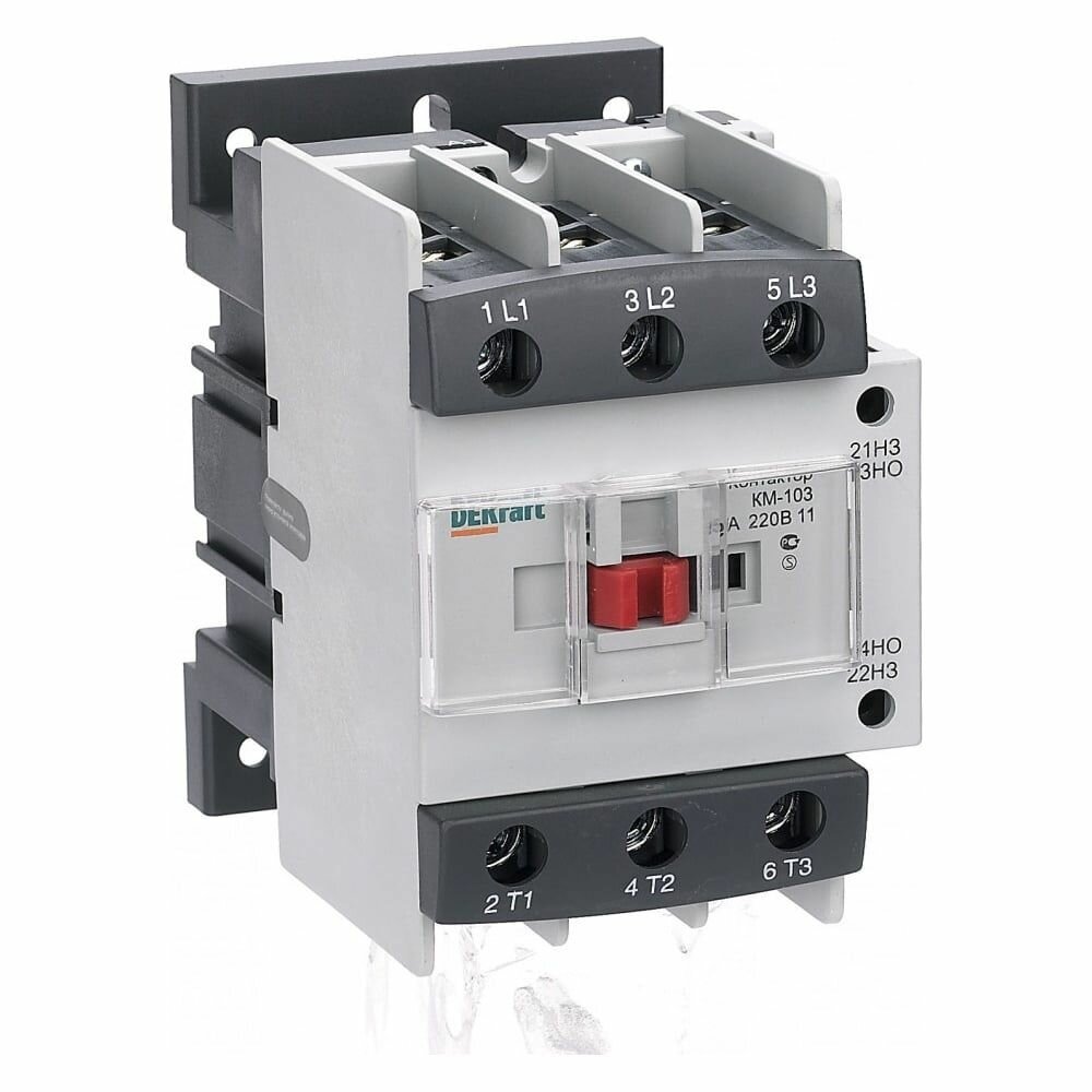 Контактор КМ-103 95А кат. 220В AC 1НО+1НЗ AC-3 DEKraft 22148DEK