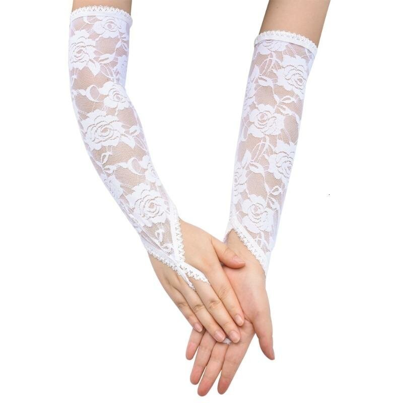 Перчатки для пальцев с кружевным крючком big rose dew-Белый
