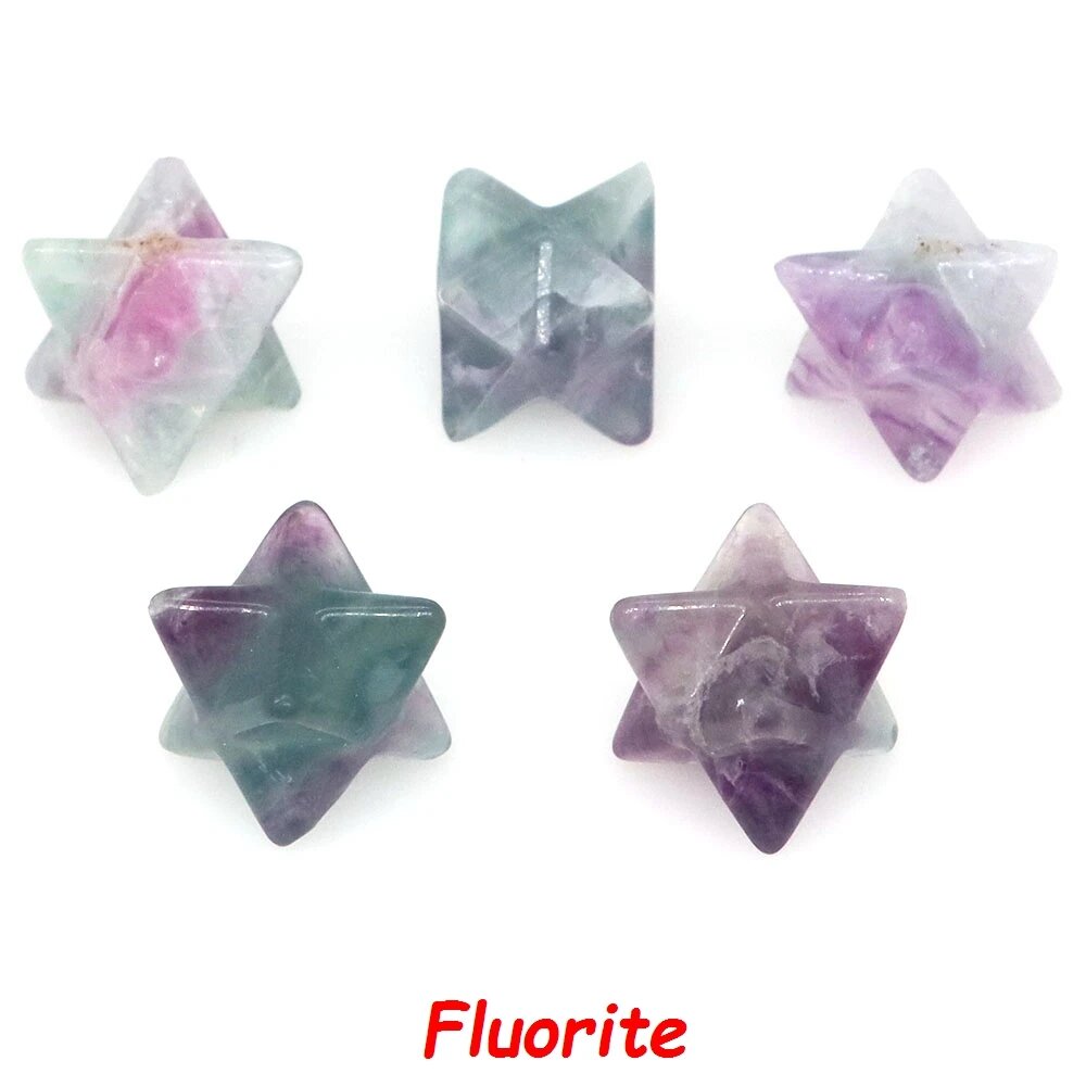 Кристаллы Меркаба из натурального камня 13 мм Фиолетовый, 1 PC, Fluorite