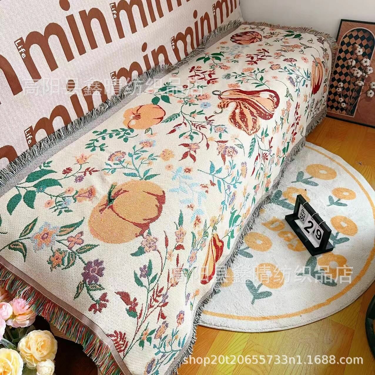 Французская романтическая накидка на диван 90x180 см антипылевая защита, декоративный плед! Для односпальных диванов и кресел