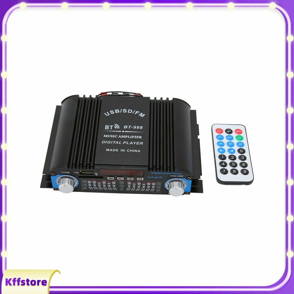 Автомобильный усилитель мощности 12В, аудио сабвуфер, беспроводная плата усилителя Bluetooth, с пультом ДУ