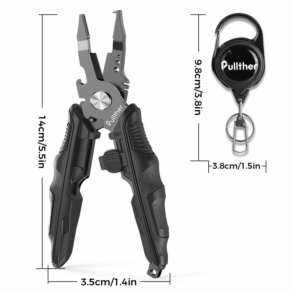Pullther Рыболовные плоскогубцы, рыболовное снаряжение, рыболовные снасти, многофункциональные ножницы для лески, рыболовные инструменты, съемный рыболовный крючок