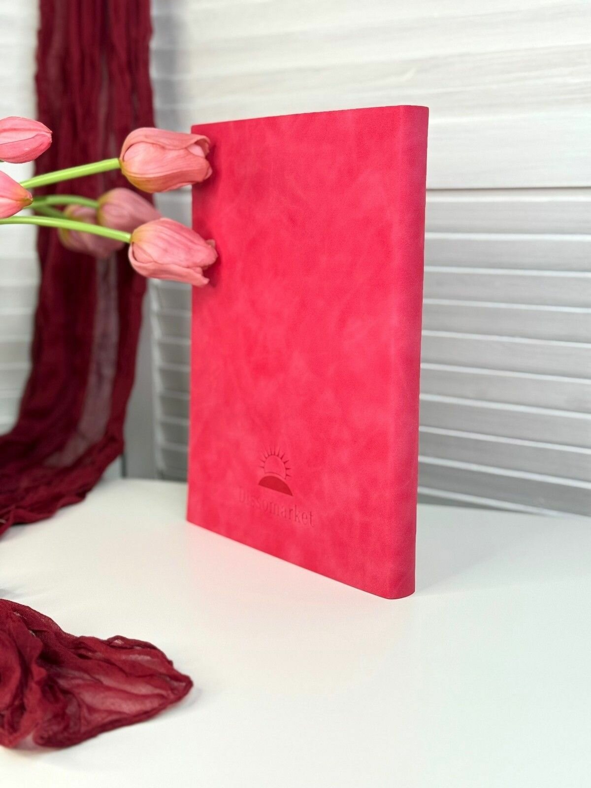 Блокнот А4 200л. (400страниц) без разлиновки Малиновый