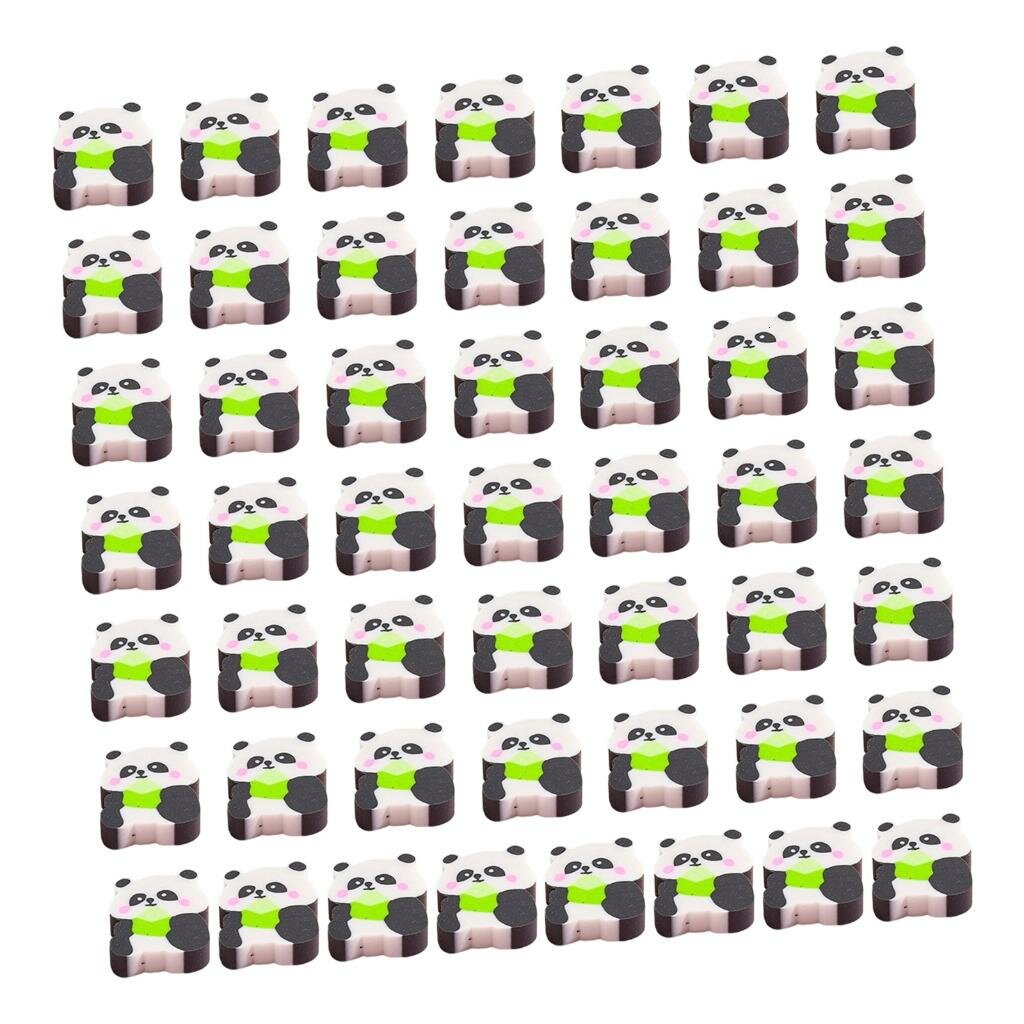 Пенопластовые ластик в форме панды, 50 шт, Зеленый в середине