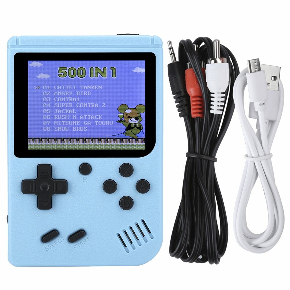 Портативная игровая консоль ретро 400 игр (синяя)