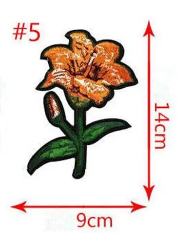 Нашивка OMZHIMO с изображением тигра, буквы, бабочки, цветка, пчелы или птицы Оранжевый, 5