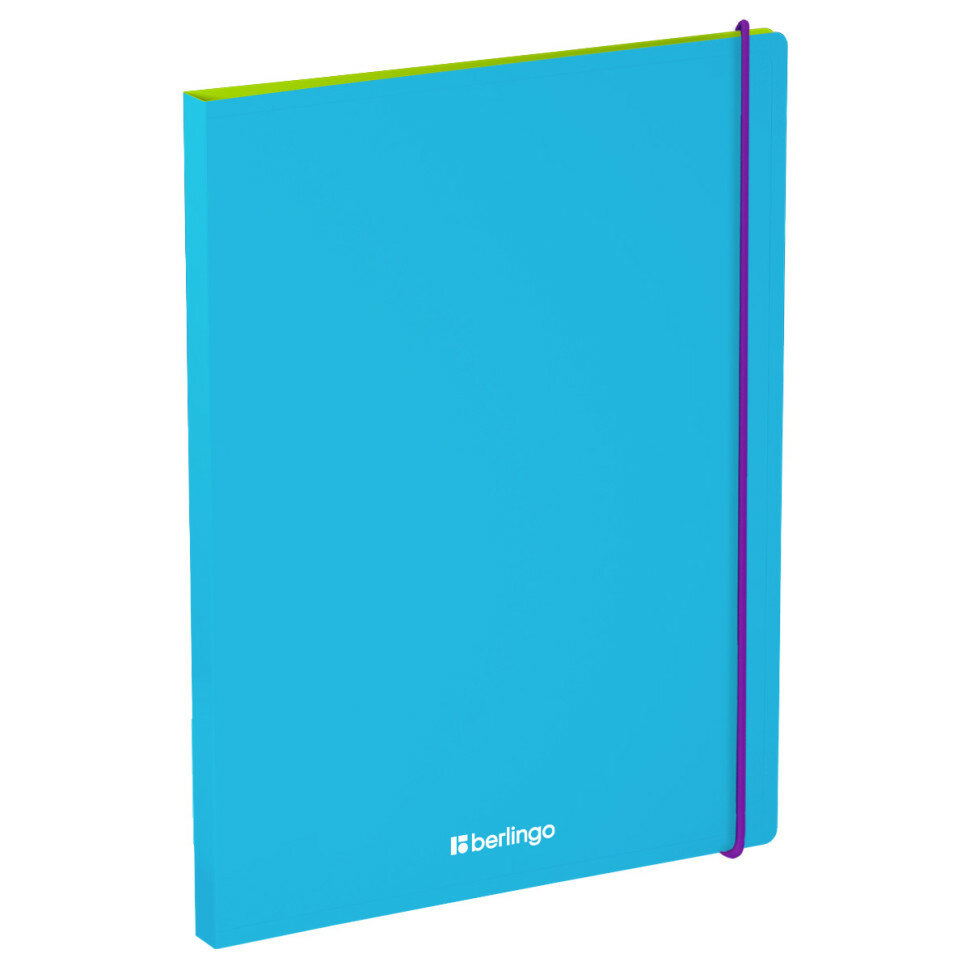 Папка с зажимом Berlingo "Raze" А4, 17мм, 600мкм, голубая, с внутр. карманом, софт-тач, 383465