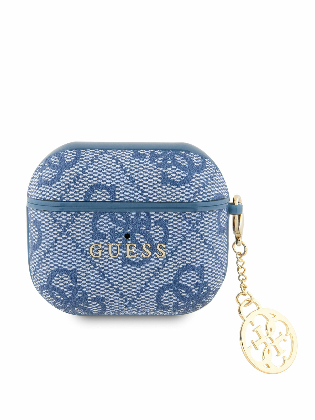 Guess для Airpods 3 чехол PU leather 4G with Classic metal logo and Charm Blue