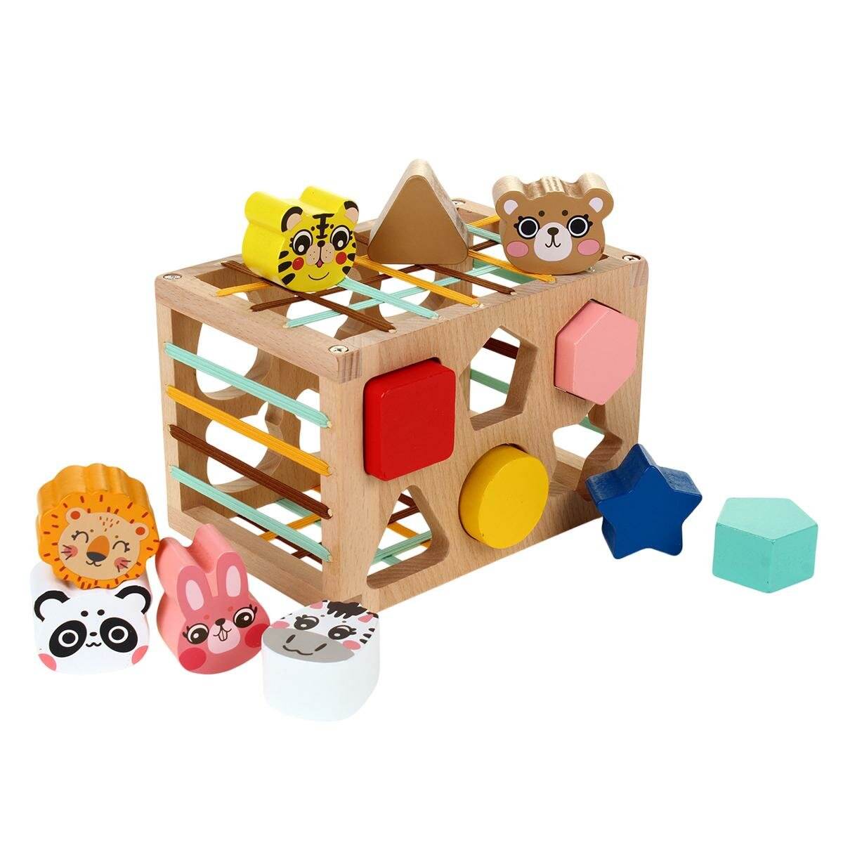 Деревянная развивающая игрушка «Сортер кубик» 18х13х12см для малышей