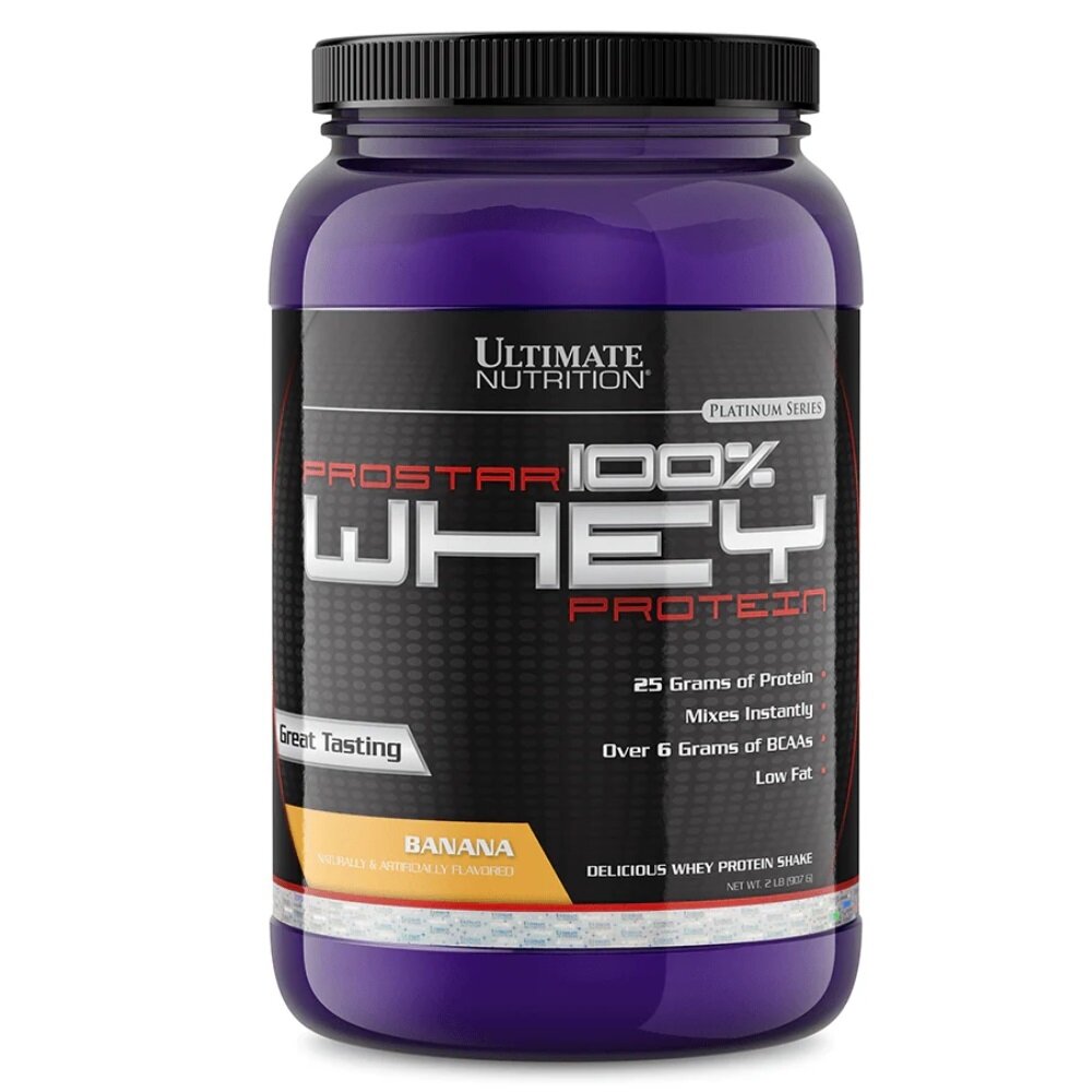 Сывороточный протеин Prostar 100% Whey Protein 907 гр. 2lb (Ultimate Nutrition) Банан