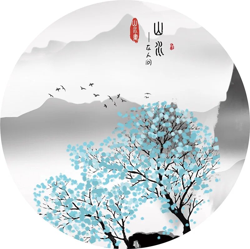 Набор для вышивки крестом zozack Новый китайский Zen весна, лето, осень MY-FJ0738, 9CT Silk 60x60cm