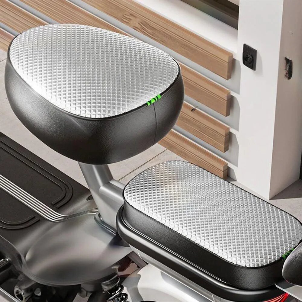 Черный серебристый водонепроницаемый чехол на сиденье электровелосипеда Silver