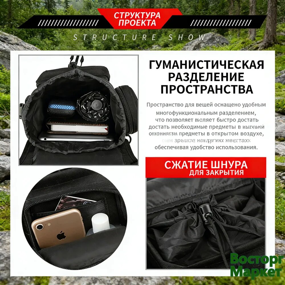 Сумка на пояс тактическая "SIDE KICK" вместительная и прочная из Оксфорда 900D — фото 1