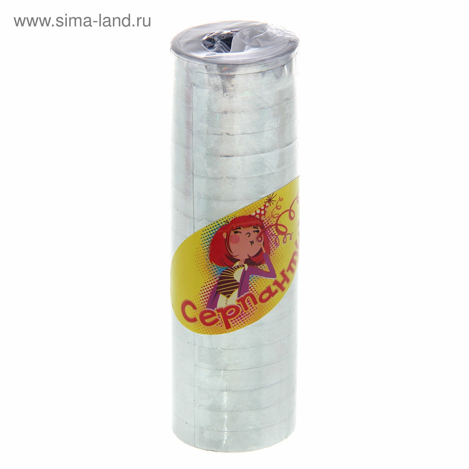 Серпантин, блестящий, набор 18 катушек, серебряный, размер упаковки: 4 x 13 x 3 см, 12 шт.