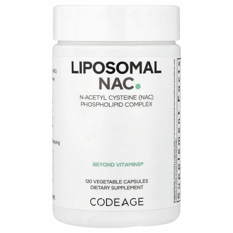 Codeage, Liposomal NAC+, липосомальный NAC, 450 мг, 120 капсул