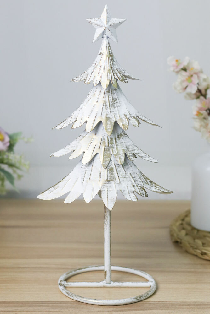 Декоративная настольная ёлка зимний каскад, металл, 36 см, Edelman 1141457