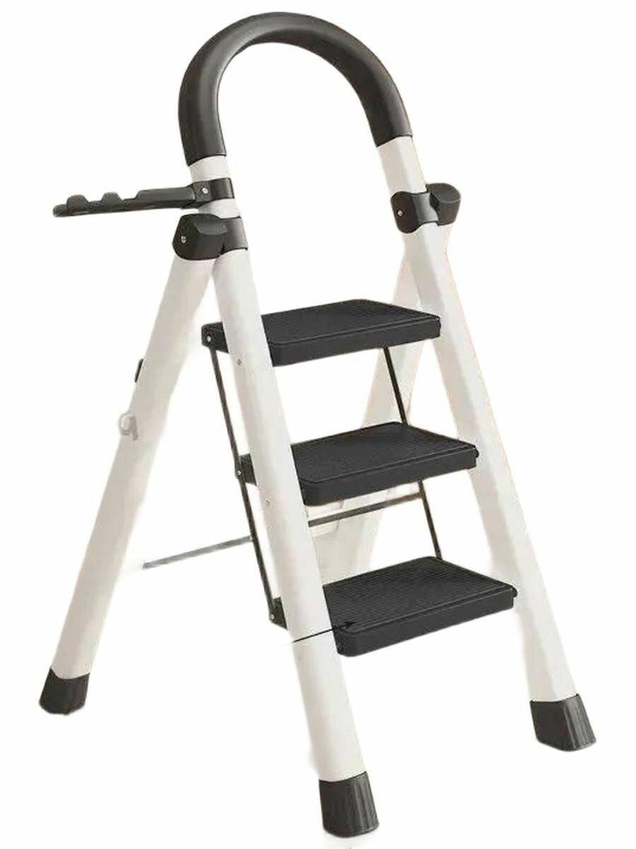 Складная стремянка 3 ступени, стальная, нагрузка 250 кг, для дома и ремонта