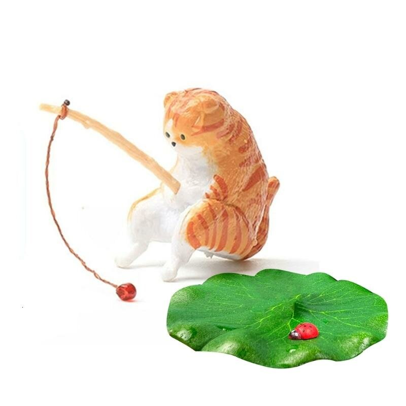 Декоративные аквариумные фигурки котят и божьих коровок, 7