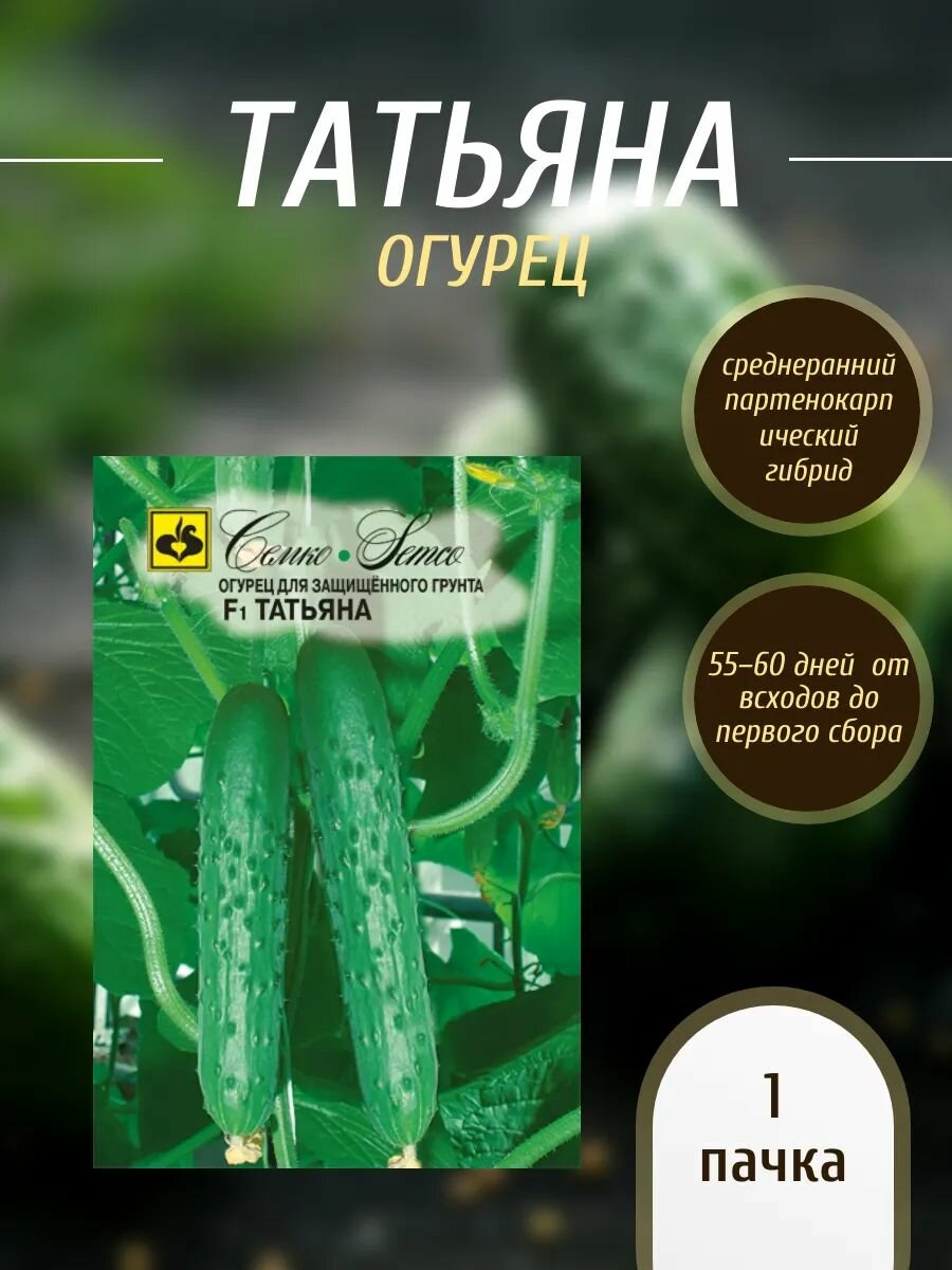 Огурец Татьяна F1, 5 семян