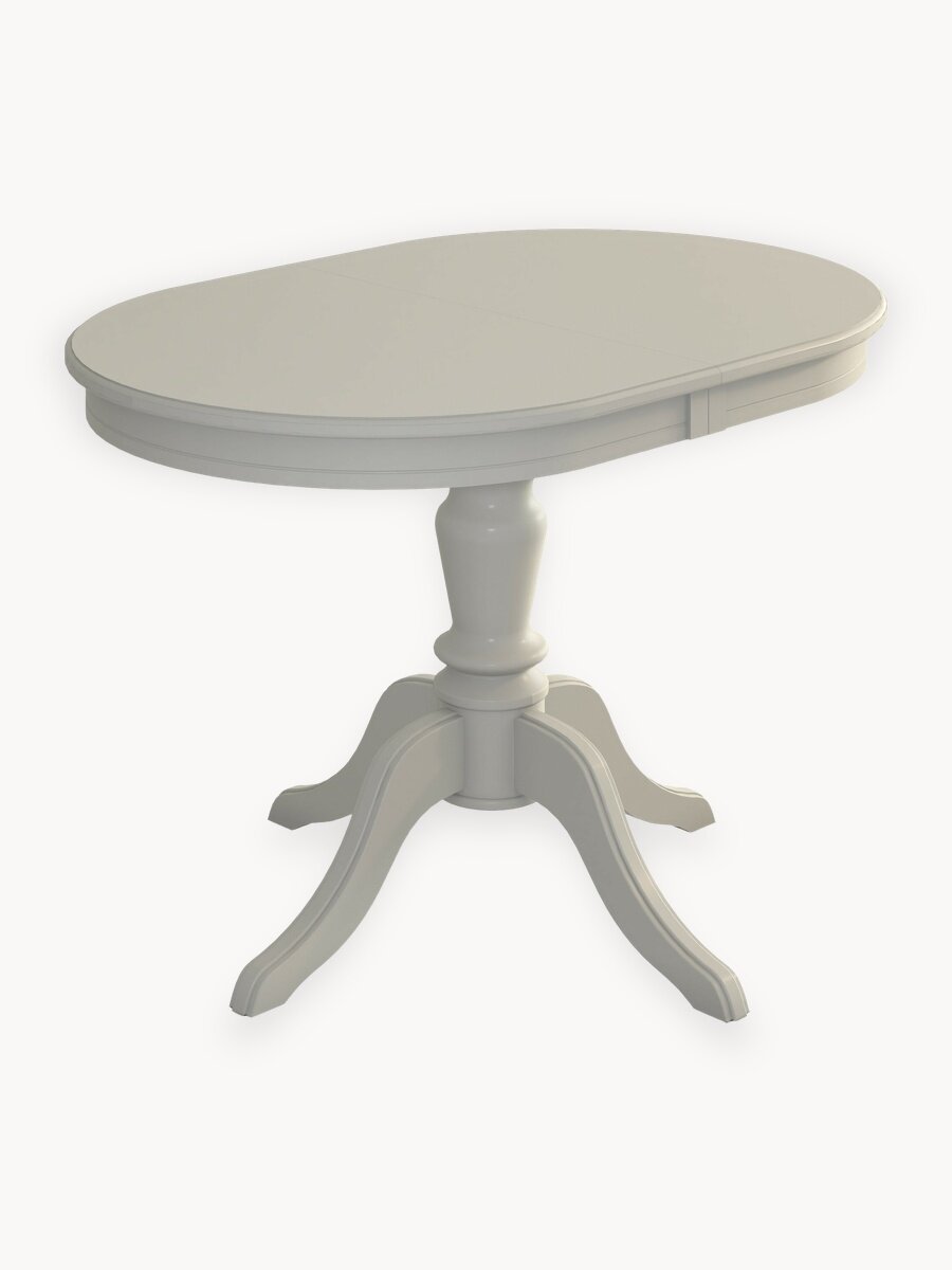 Стол обеденный раздвижной GARRET CAPELLA, овальный, цвет слоновая кость, МДФ, массив дерева, 110 см x 75 см