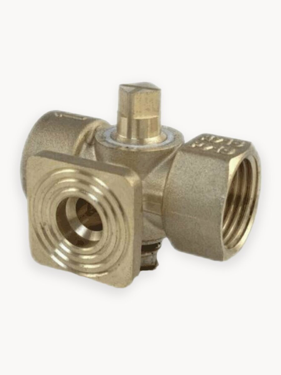 Кран для манометра 3-ходовой латунь 11б18бк Ду 15 ВР 1/2" без рукоятки с фланцем SantechSystems