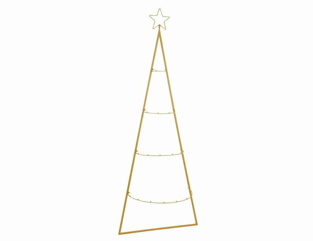 Настенная подвесная ёлка для декорирования, металл, золотая, 50х131 см, Edelman