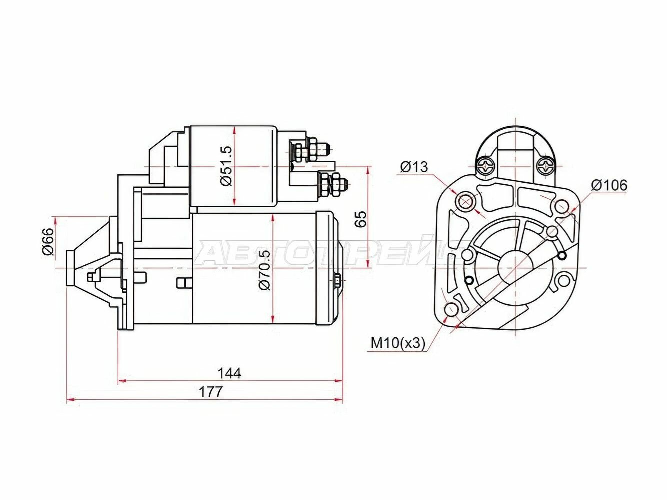Стартер для Рено Дастер, Логан, Меган арт ST8200584664N SAT