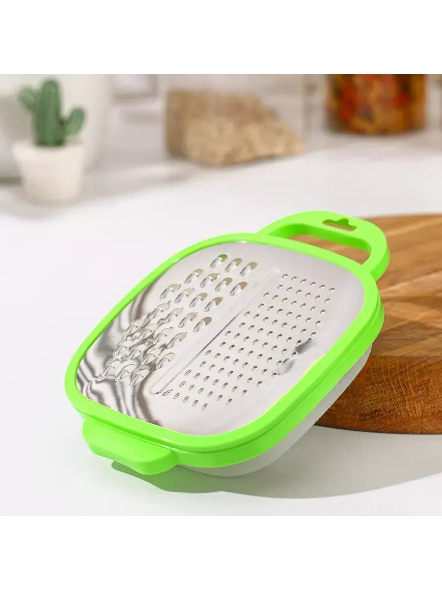 Тёрка с контейнером Доляна «Универсал», 2 в 1, 23×18×5 см, ц