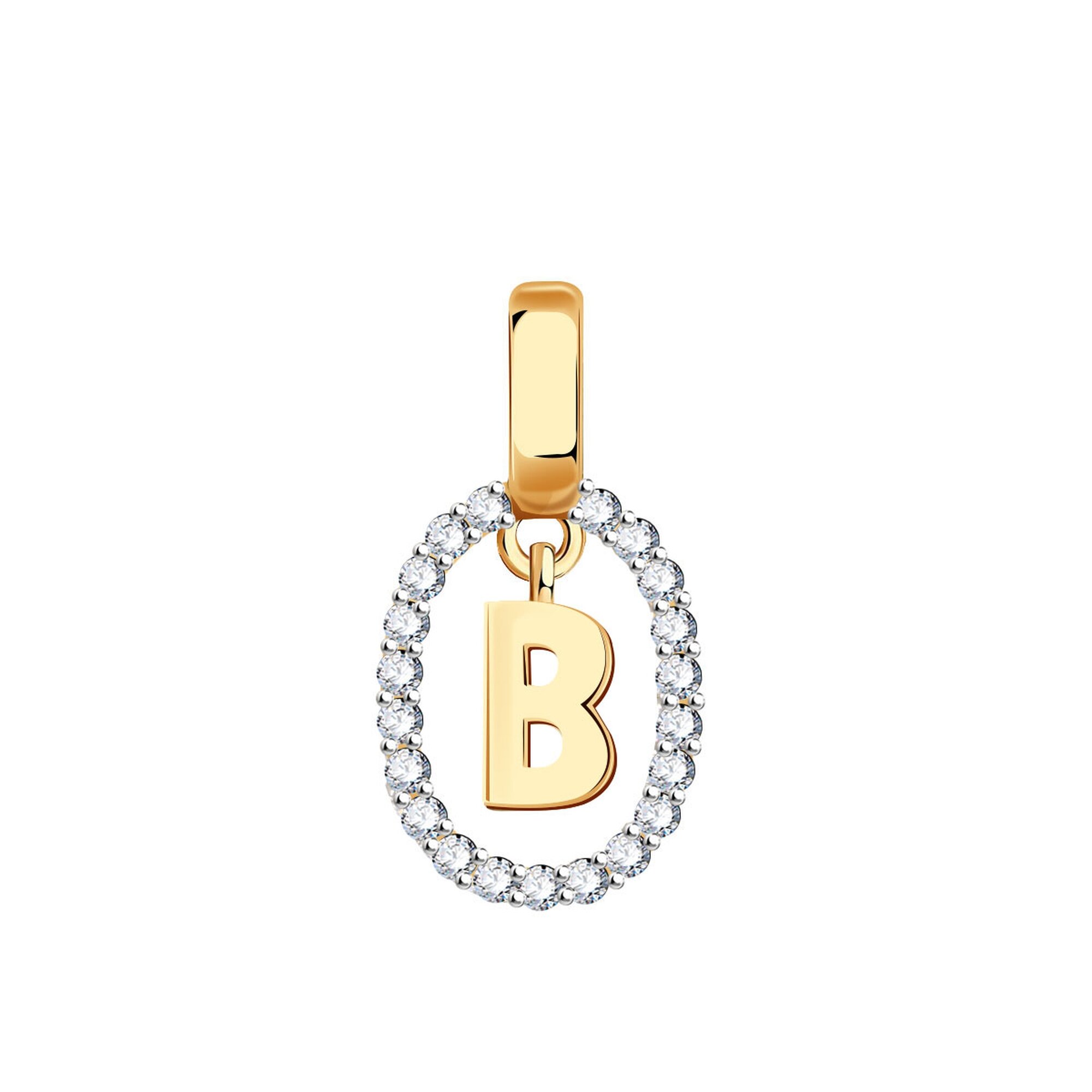 Подвеска, красное золото, 585 проба, циркон